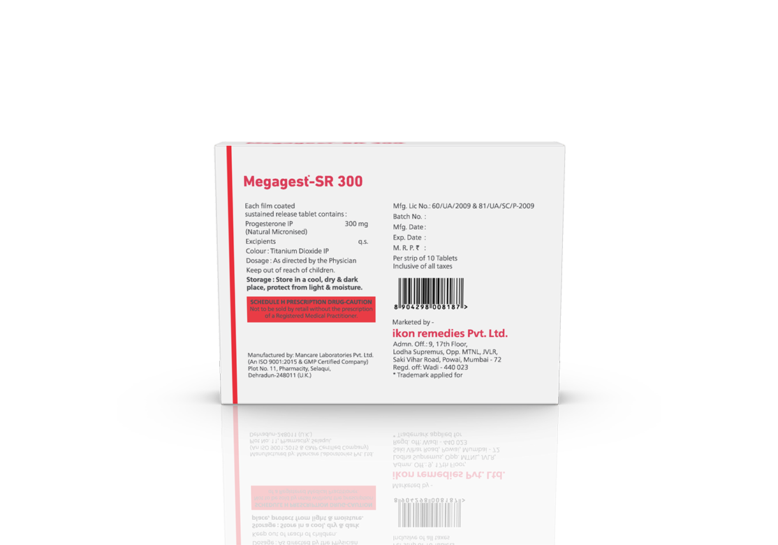 Megagest-SR 300 mg Tablets Suppliers in India - Ikon Remedies